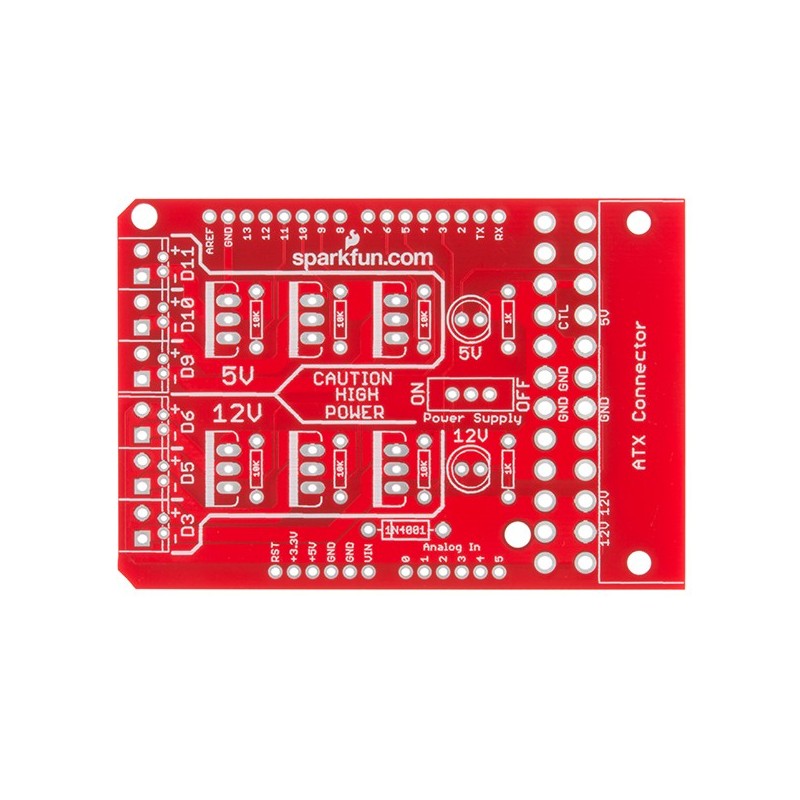 Power Driver Shield - module with MOSFET transistors for Arduino ...