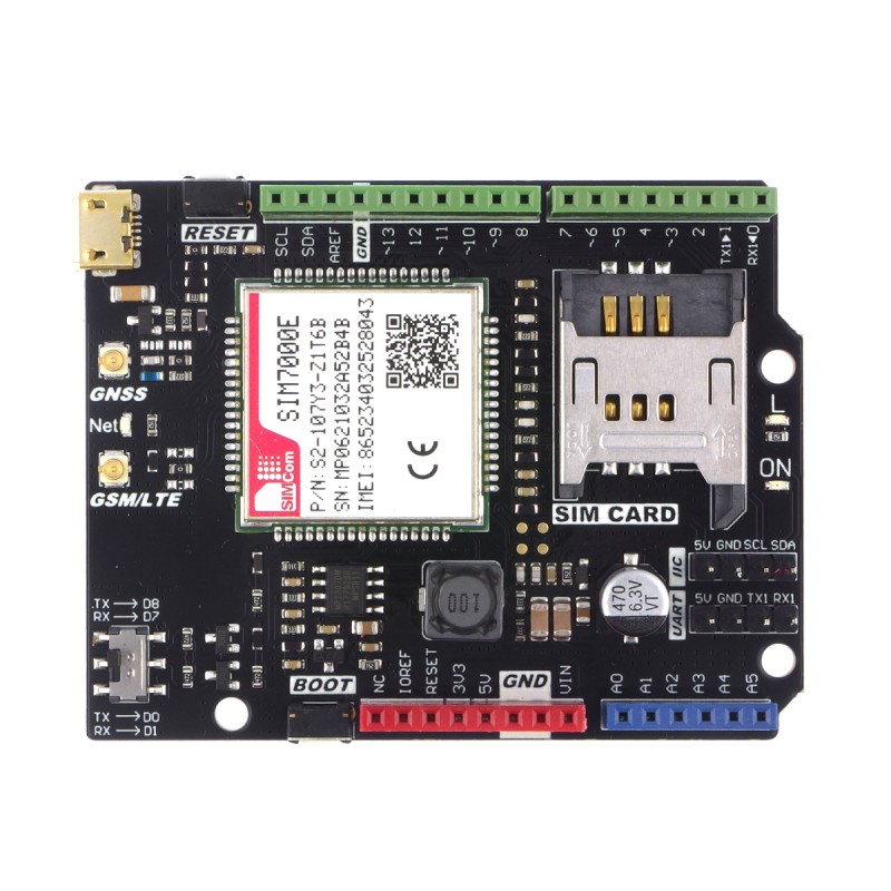 SIM7000E NB-IoT / LTE / GPRS / GPS - shield for Arduino - Kamami on-line store