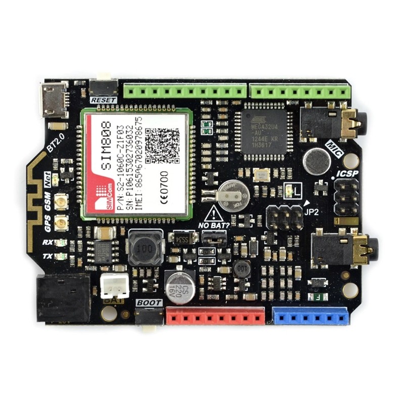 DFRduino Leonardo with SIM808 GSM/GPRS/GPS Module - development board with communication module ...