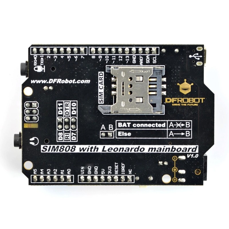 DFRduino Leonardo with SIM808 GSM/GPRS/GPS Module - development board ...