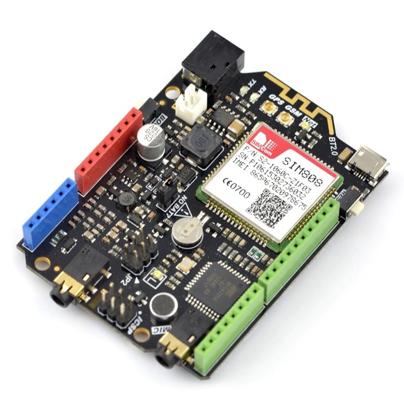 DFRduino Leonardo with SIM808 GSM/GPRS/GPS Module - development board with communication module ...