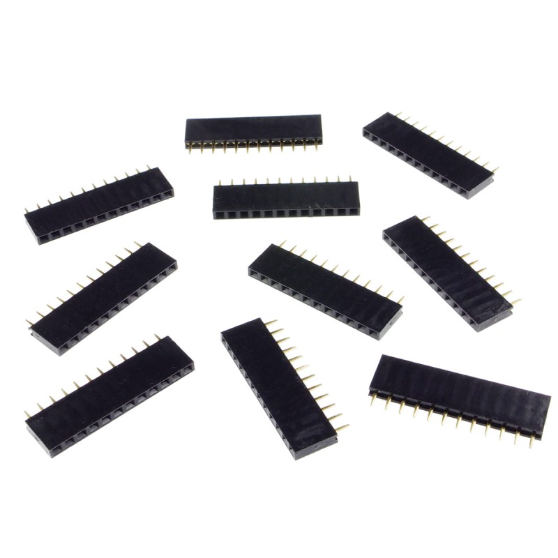 Contact strip 2.54mm straight 1x12, black - 10 pcs. - Kamami on-line store