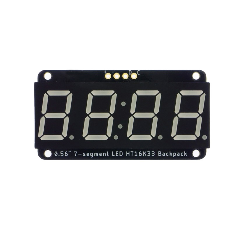 STEMMA QT 0.56" 4-Digit 7-Segment Display - 7-segment LED display with I2C controller (red ...