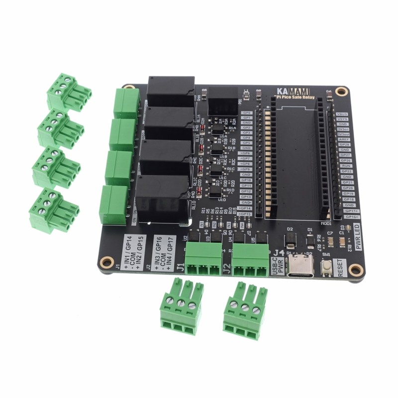 KAmodRPI Pico Safe Relay - Moduł 4 przekaźników dla Raspberry Pi Pico z separacją galwaniczną ...