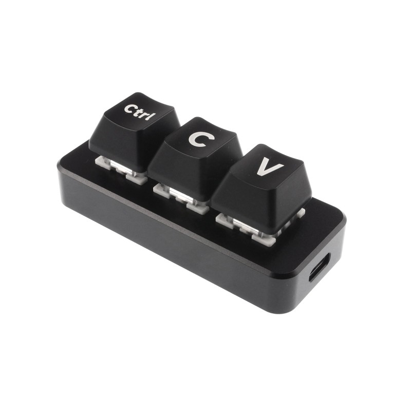 Mini klawiatura RP2040-Keyboard-3-PLUS ze skrótami Ctrl + C/V - Waveshare 26462 - sklep Kamami