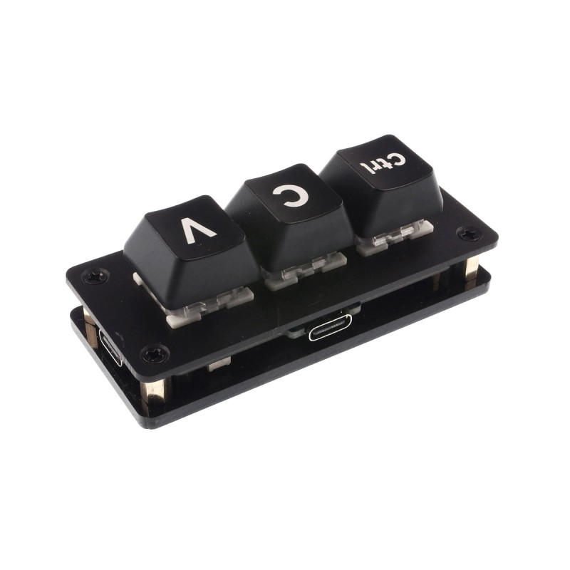 Mini klawiatura RP2040-Keyboard-3 ze skrótami Ctrl + C/V - Waveshare 26464 - sklep Kamami