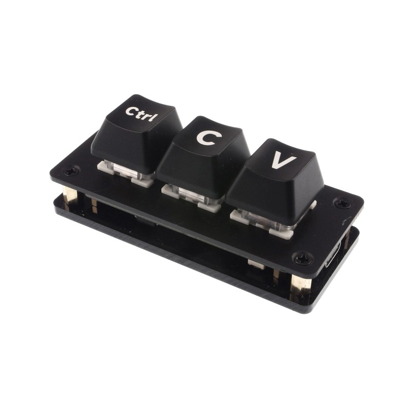 Mini klawiatura RP2040-Keyboard-3 ze skrótami Ctrl + C/V - Waveshare 26464 - sklep Kamami