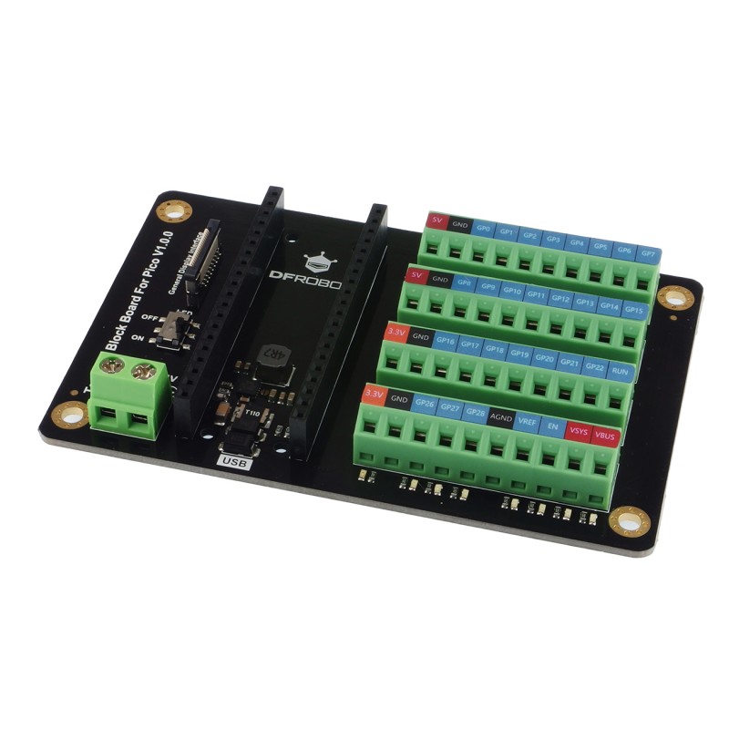 Terminal Block Board - moduł ze złączami śrubowymi dla Raspberry Pi Pico - sklep Kamami