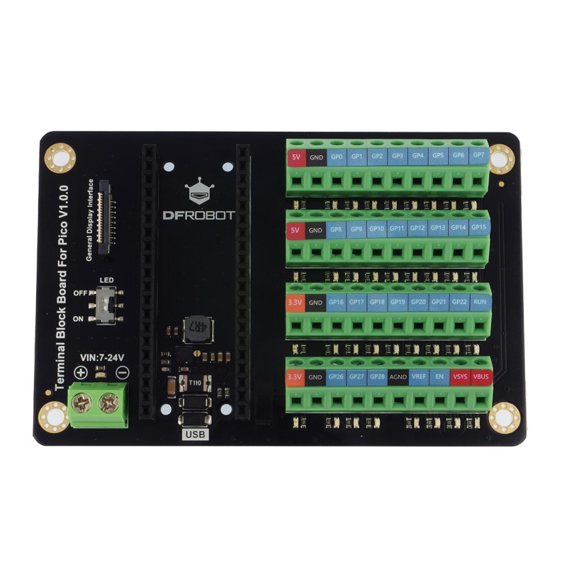 Terminal Block Board - moduł ze złączami śrubowymi dla Raspberry Pi Pico - sklep Kamami