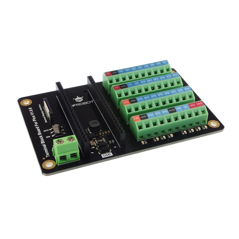 Terminal Block Board - moduł ze złączami śrubowymi dla Raspberry Pi Pico - sklep Kamami
