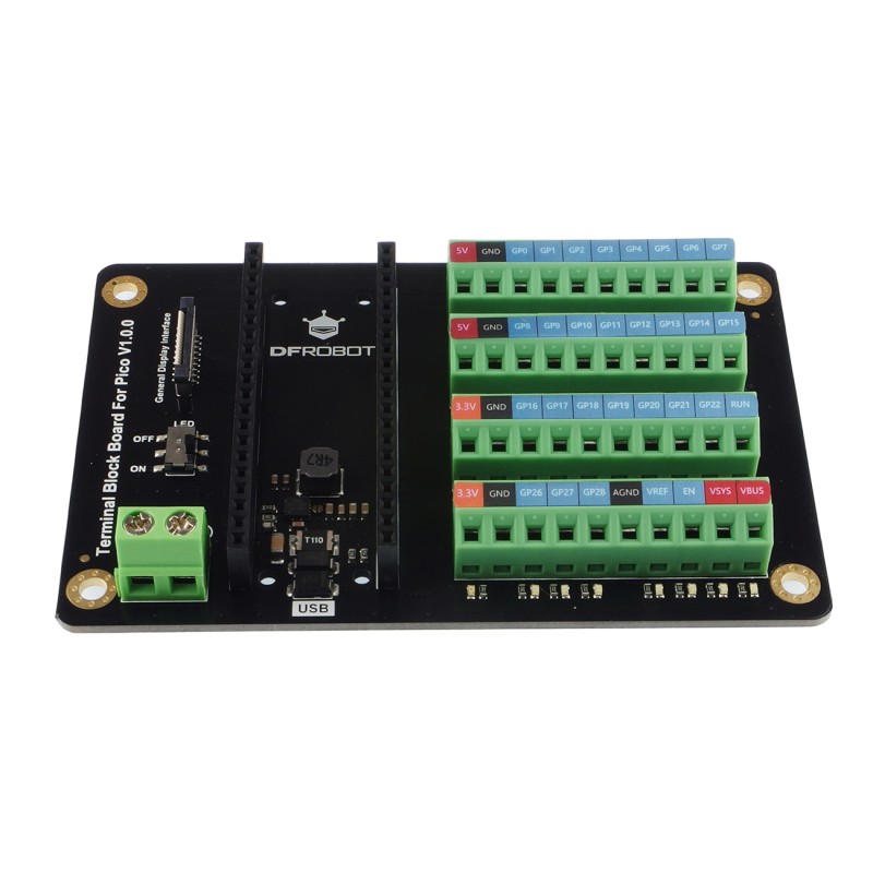 Terminal Block Board - moduł ze złączami śrubowymi dla Raspberry Pi Pico - sklep Kamami