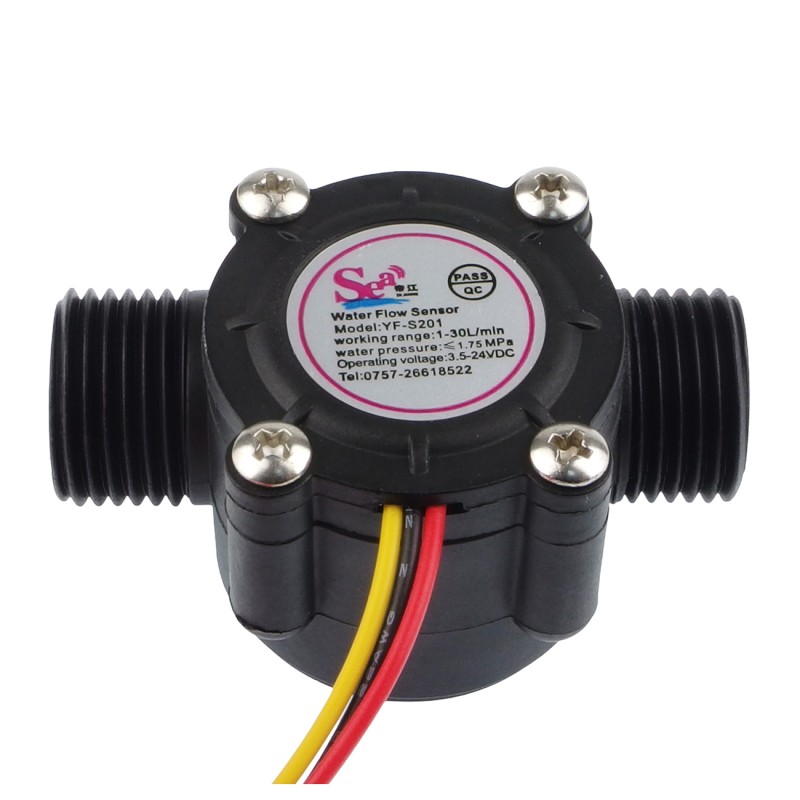 Liquid Flow Meter - Plastic 1/2" NPT Threaded, RoHS - sklep Kamami