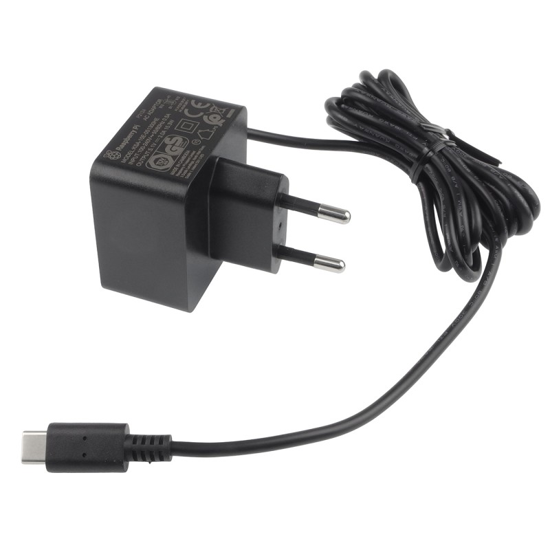 Power adapter 5.1V / 3A USB-C for Raspberry Pi 4 black - Kamami on-line ...