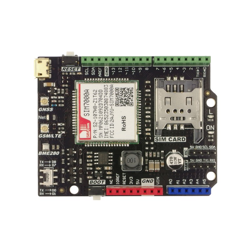 SIM7000A Arduino NB-IoT Expansion Shield - moduł NB-IoT dla Arduino - sklep Kamami
