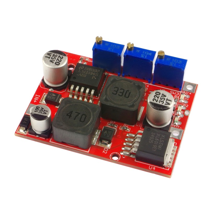 DC-DC converter module Step Up / Step Down 4-35V - adjustable 1.25-25V ...