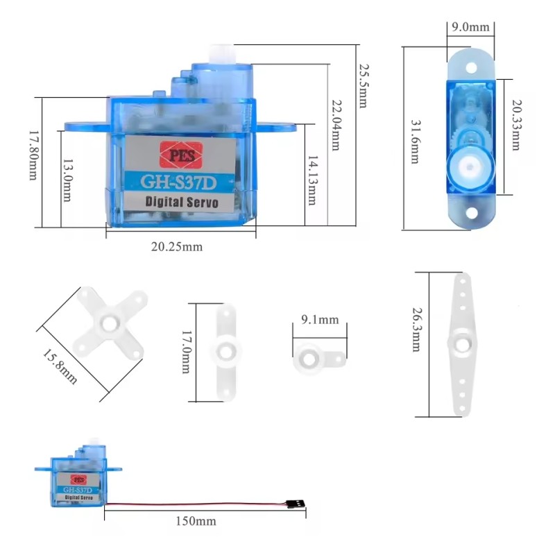 Micro Servo GH-S37D 3.7g 90° - Kamami on-line store