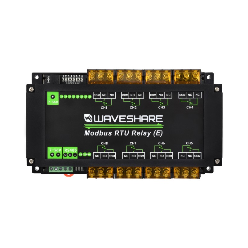Waveshare Modbus RTU Relay (E) – przemysłowy 8-kanałowy moduł ...