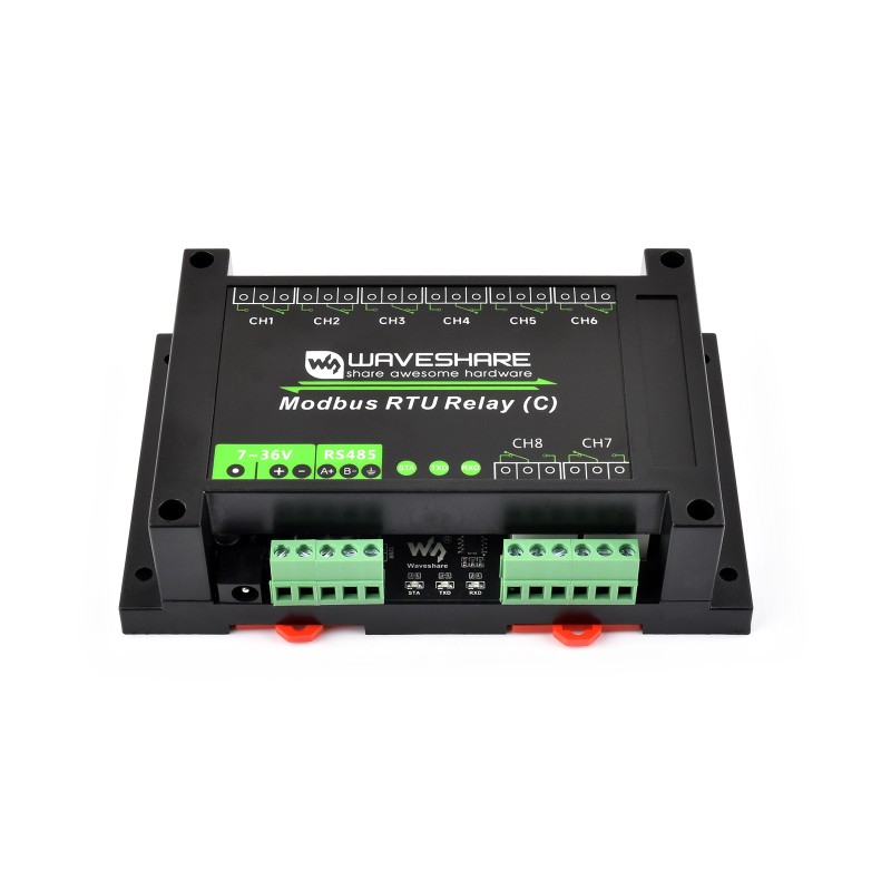 Modbus RTU relay module (C) 8-channel bistable with RS485 - Waveshare ...