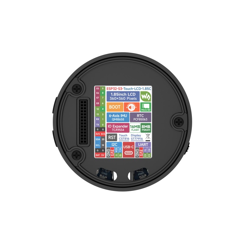 Waveshare ESP32-S3 1.85inch Round LCD Development Board – 360×360 display module with speaker ...