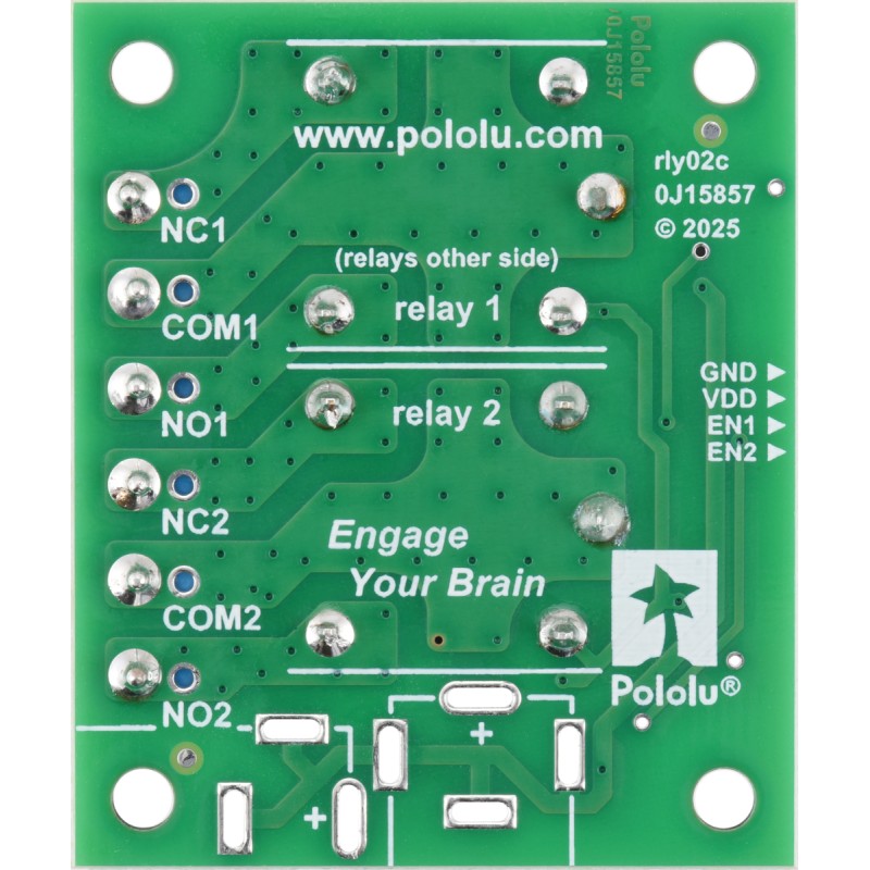 Basic 2-Channel SPDT Relay Carrier - module with 2 SPDT 12VDC relays ...