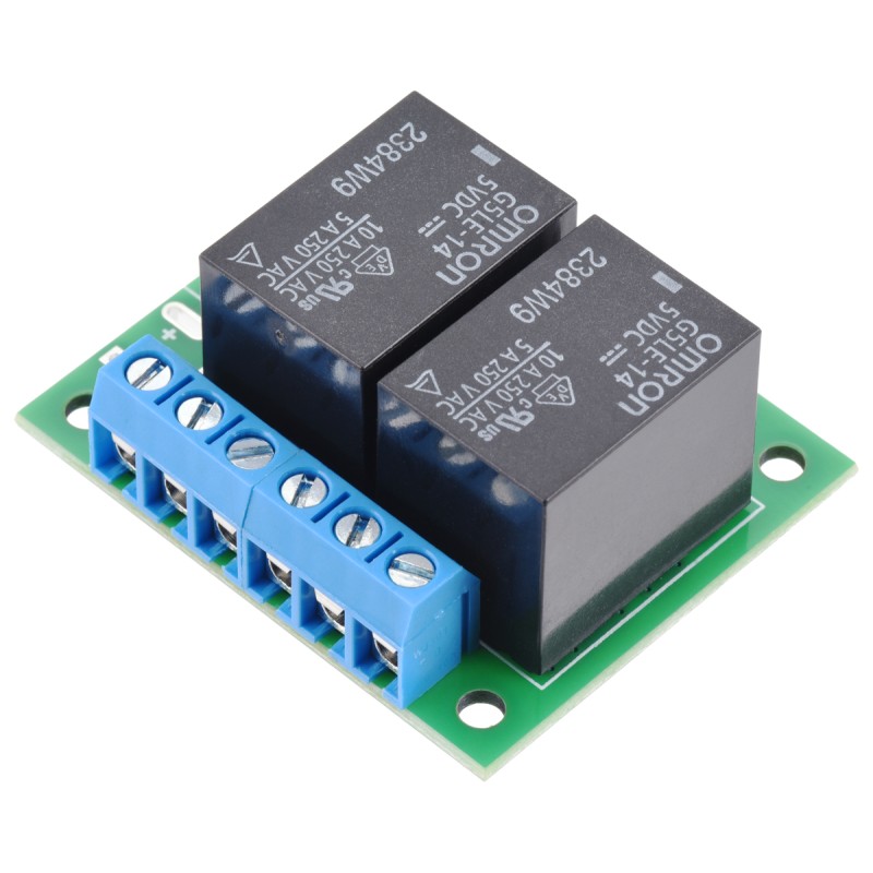 Basic 2-Channel SPDT Relay Carrier - module with 2 SPDT 5VDC relays ...