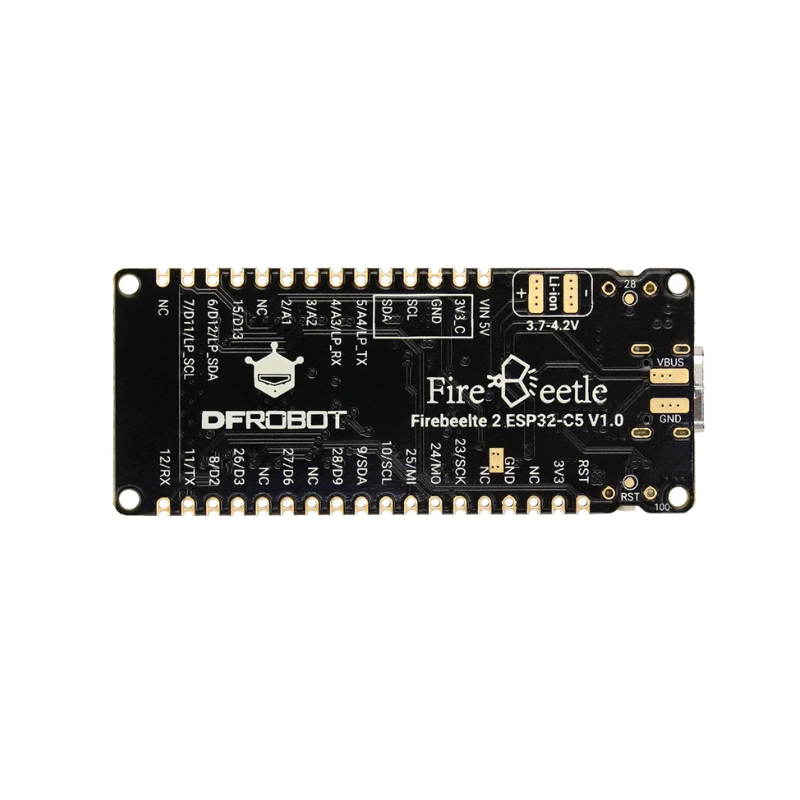 DFRobot DFR1222 Development Board – FireBeetle 2 ESP32-C5 (2.4/5 GHz Wi-Fi 6, Zigbee, Solar ...