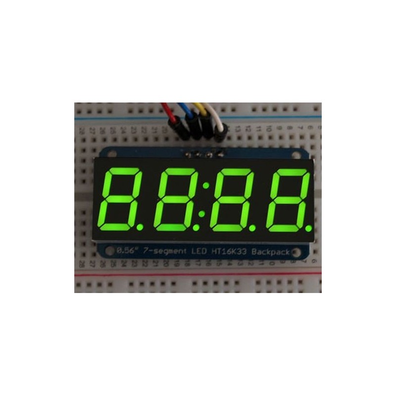 Adafruit 0.56" 4-Digit 7-Segment Display w/I2C Backpack - Green - Kamami on-line store