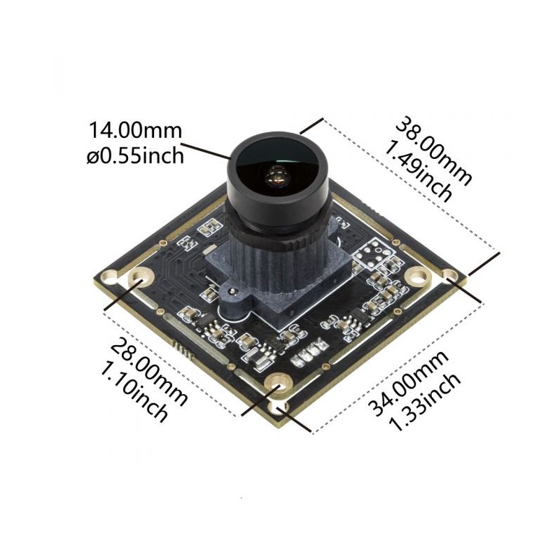 2MP USB camera module with Sony CMOS IMX291 sensor and microphones ...