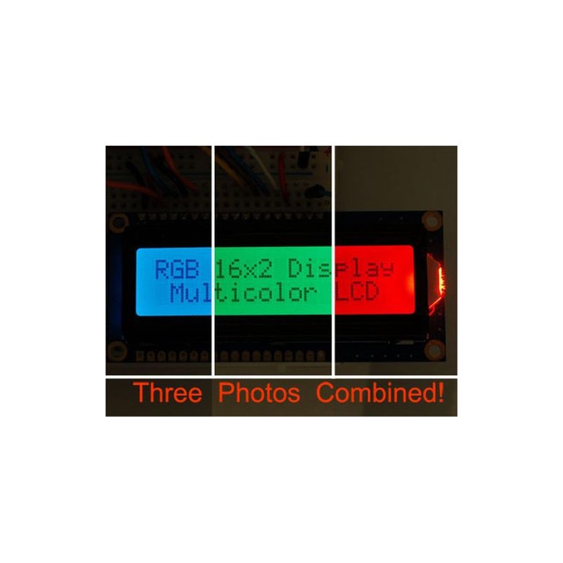 RGB backlight positive LCD 16x2 + extras - black on RGB - Kamami on ...