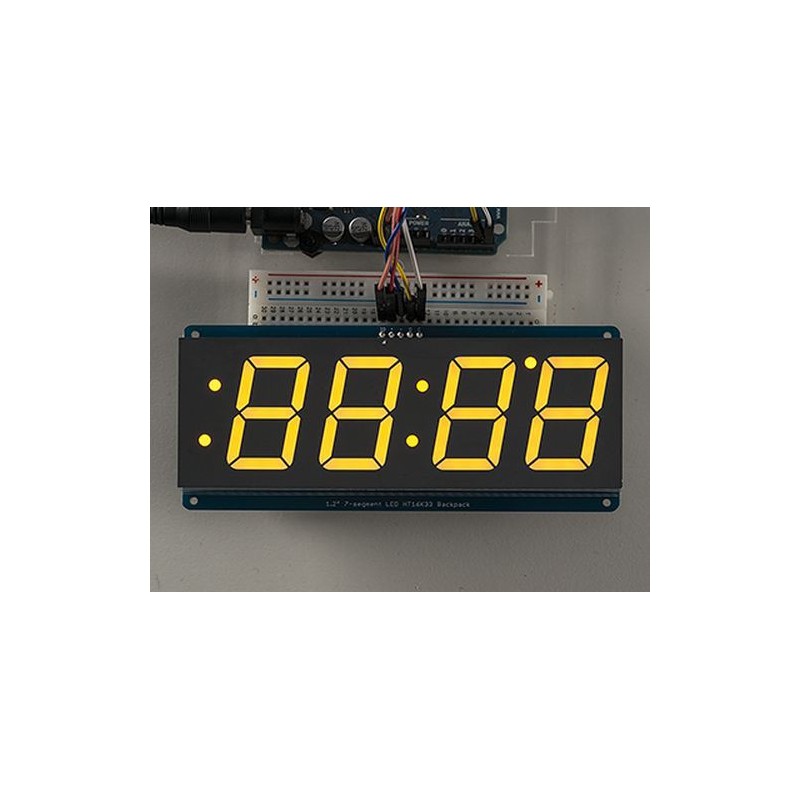 Adafruit 1.2" 4-Digit 7-Segment Display w/I2C Backpack - YELLOW ...