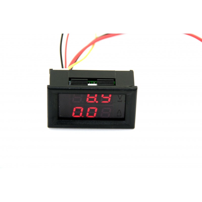 Panel meter LED voltmeter DC 100V / ammeter 10A - Kamami on-line store