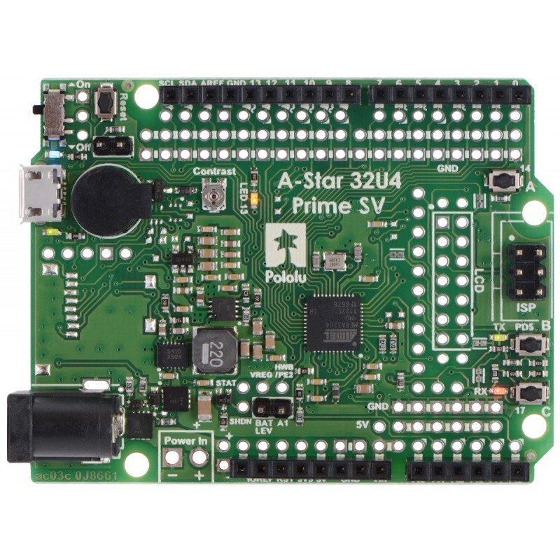 A-Star 32U4 Prime SV - board with ATmega32U4 microcontroller, Arduino compatible connectors ...