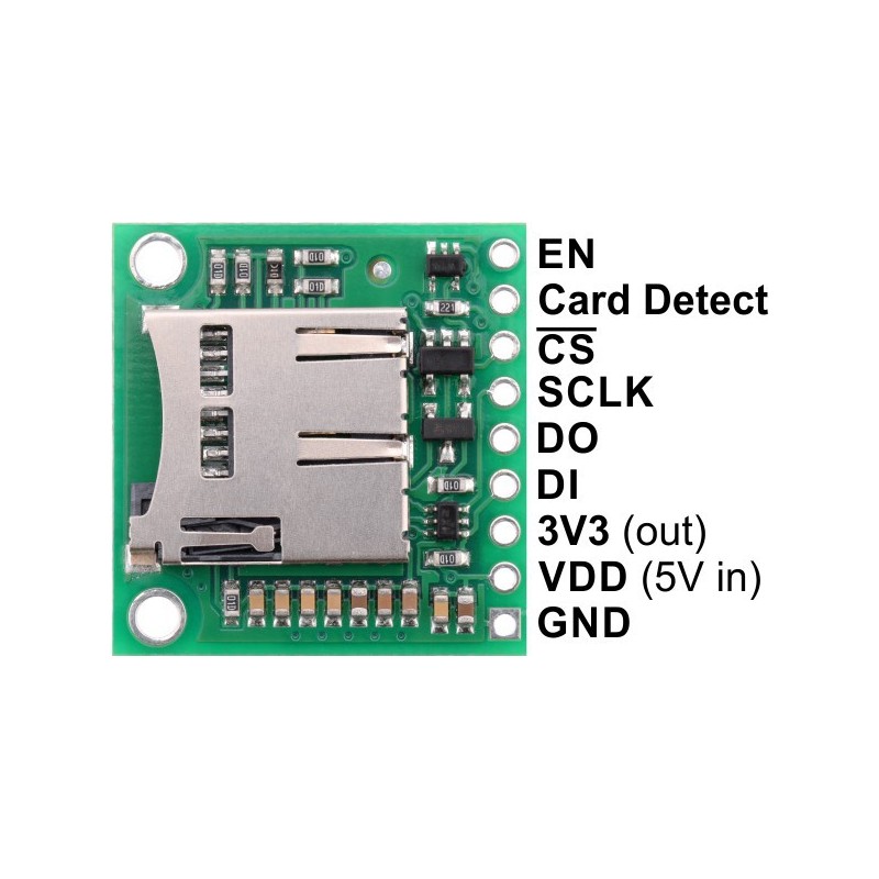 Breakout Board for microSD Card with 3.3V Regulator and Level Shifters ...