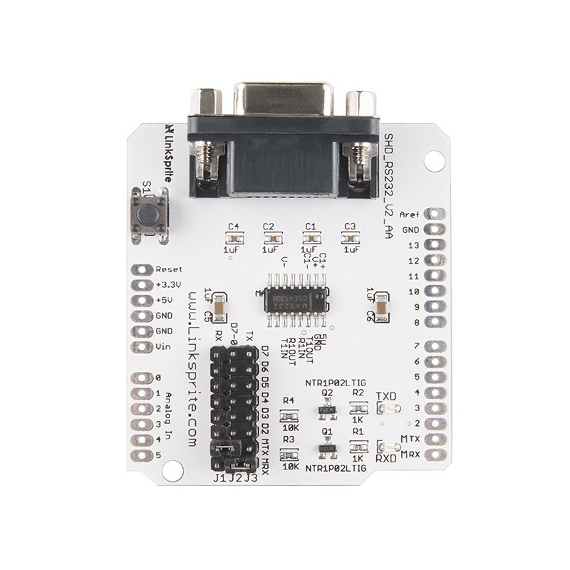 RS232 Shield V2 - rozszerzenie RS232 do Arduino z gniazdem DB9-F - sklep Kamami