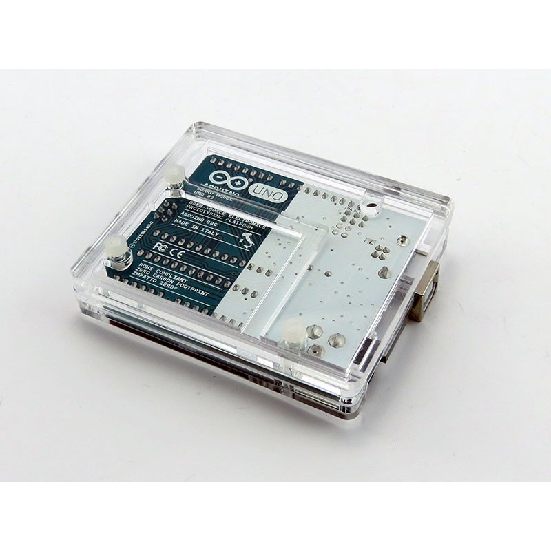 Housing for Arduino UNO transparent, closed - Kamami on-line store
