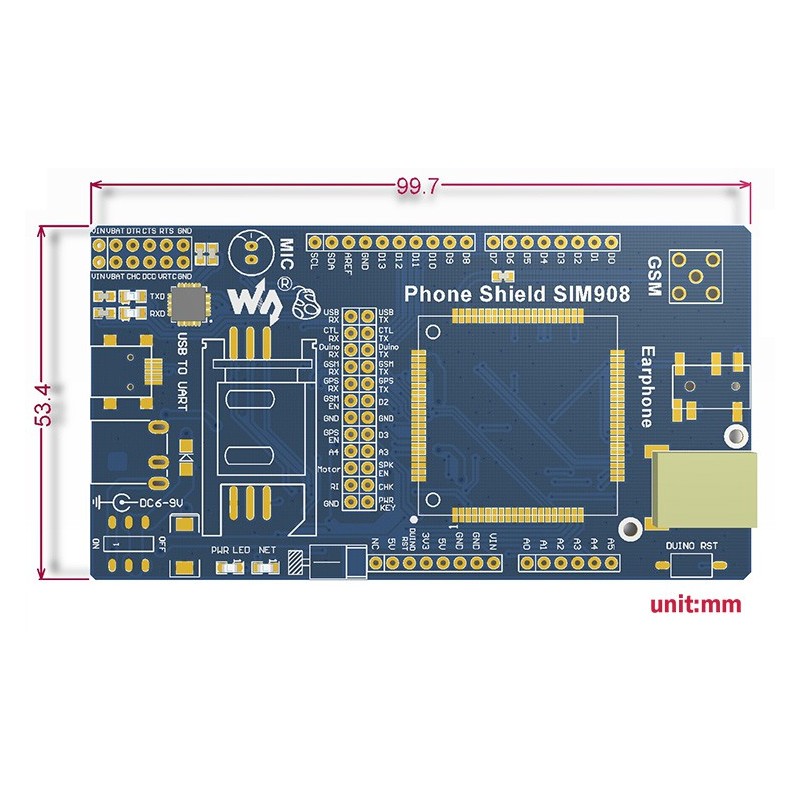GSM/GPRS/GPS Shield for Arduino - Waveshare 10374 - Kamami on-line store