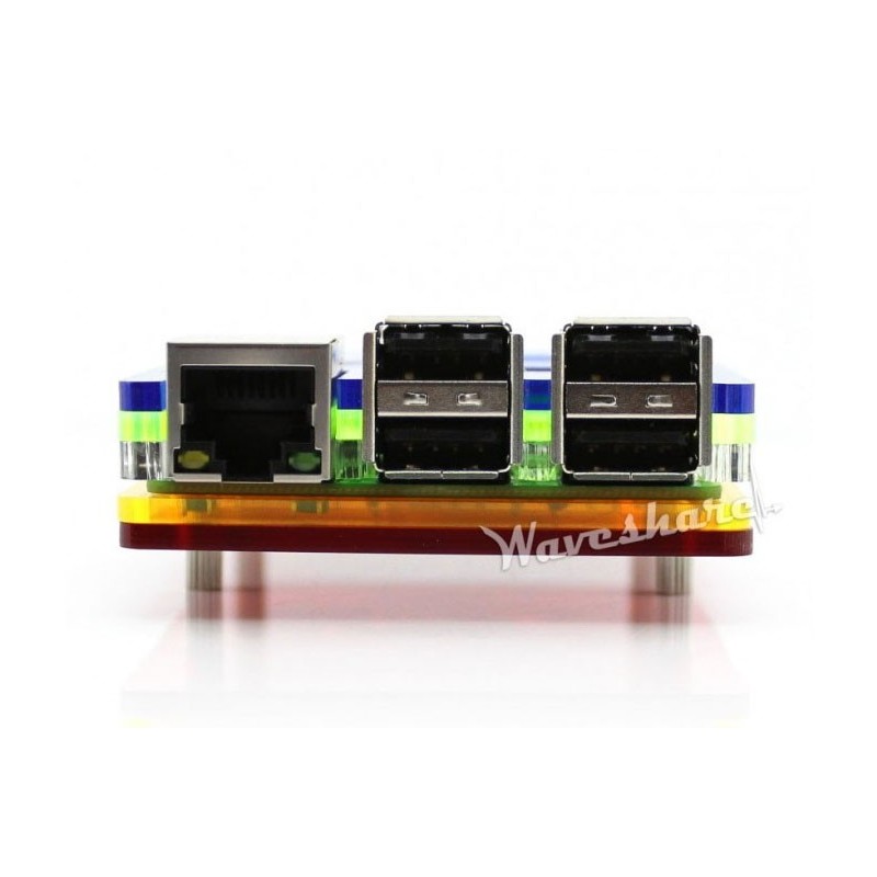 Rainbow Case Type A for Raspberry Pi 3/2/B+ - Waveshare 10644 - Kamami ...