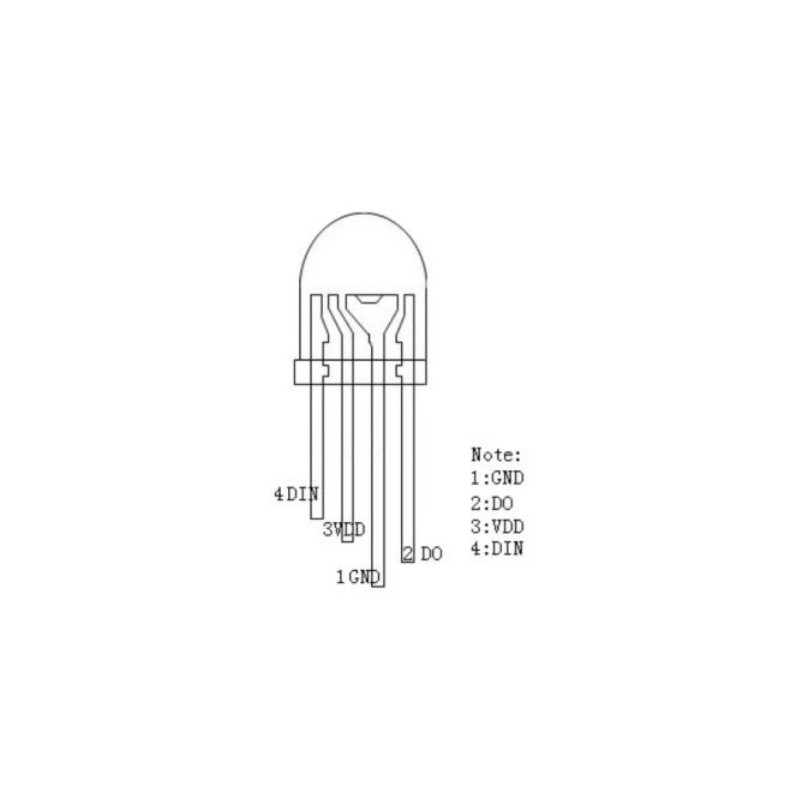 Dioda adresowalna RGB typu PL9823-F8 8mm THT - sklep Kamami