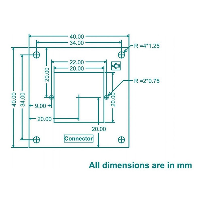 ArduCam OV7725 camera module, CMOS 0,3MPx 640x480px 60fps, Optical Size ...