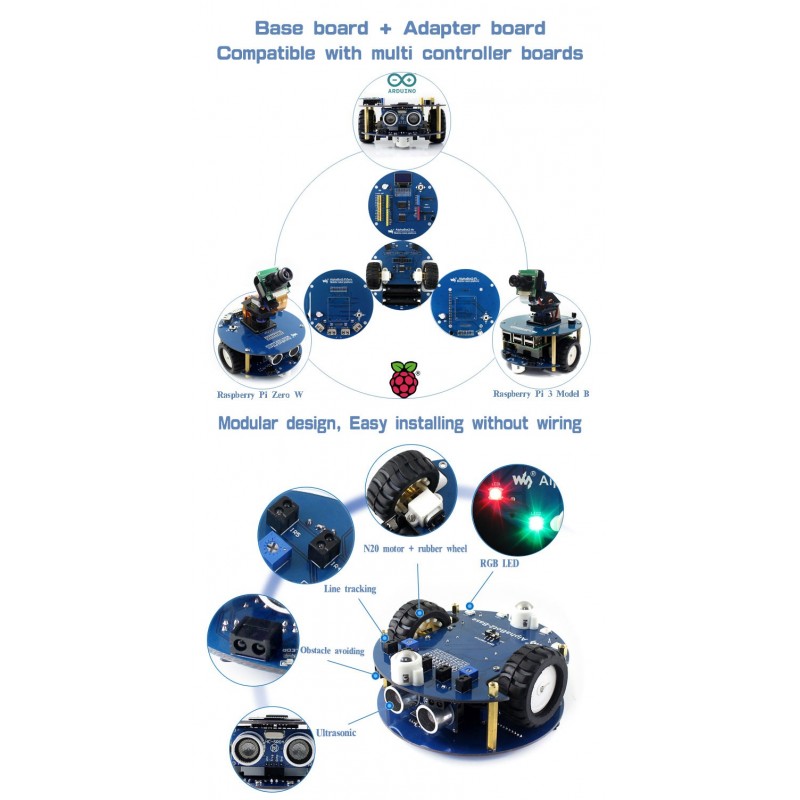 AlphaBot2 - podstawowy zestaw do budowy robota na Arduino - sklep Kamami
