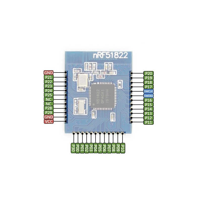 Bluetooth 4.0 Communication Module with nRF51822 - Waveshare 10649 ...