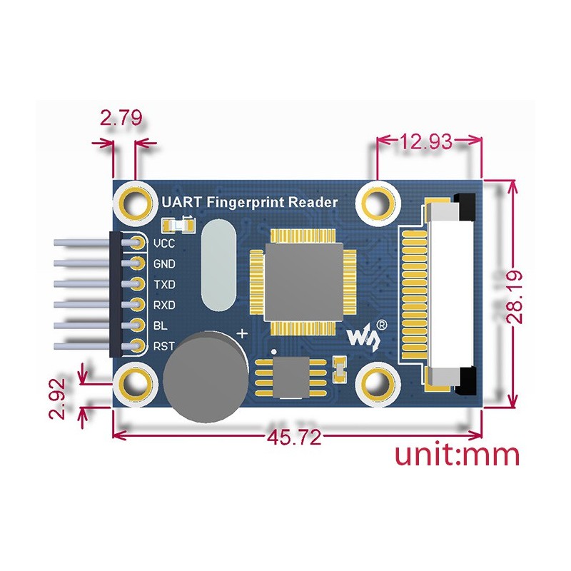 Waveshare fingerprint reader with UART interface - Kamami on-line store