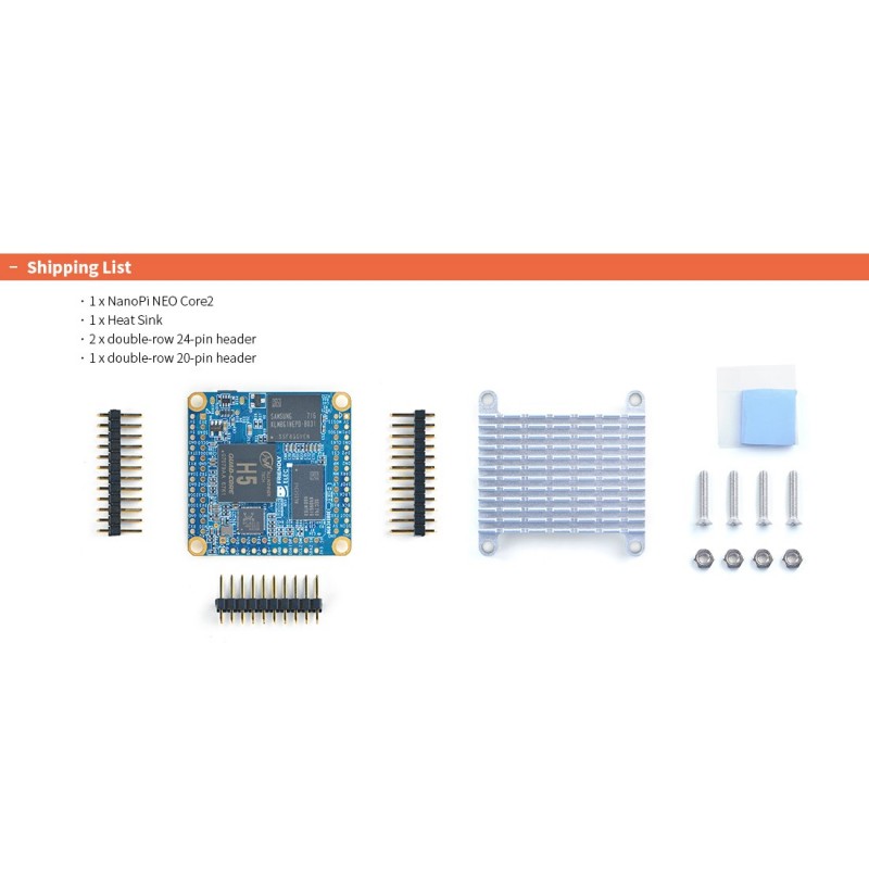 NanoPi NEO Core2-LTS - Allwinner H5 Quad-Core 1,5Ghz + 1GB RAM + 8GB ...