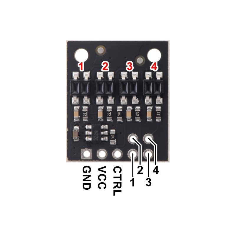 QTR-HD-04RC - module with 4 reflectance sensor with RC (digital) output ...