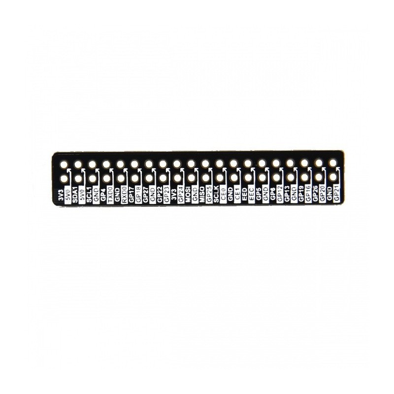 Reference plate for Raspberry Pi connector outputs - Kamami on-line store
