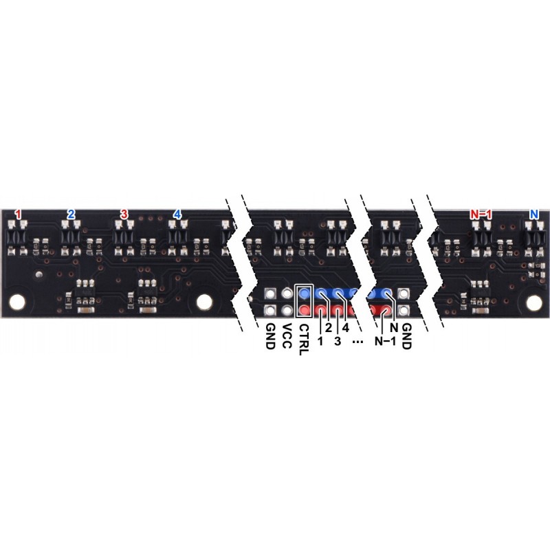 QTR-MD-16A - module with 16 reflectance sensor with analog output ...