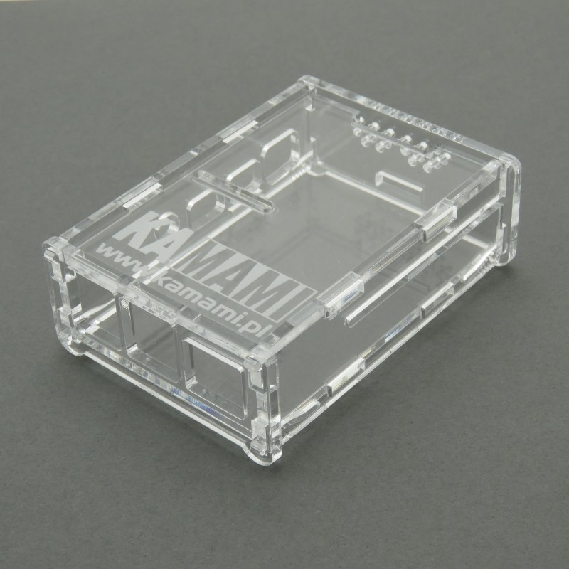 Case for Raspberry Pi 4 transparent with KAMAMI logo - Kamami on-line store
