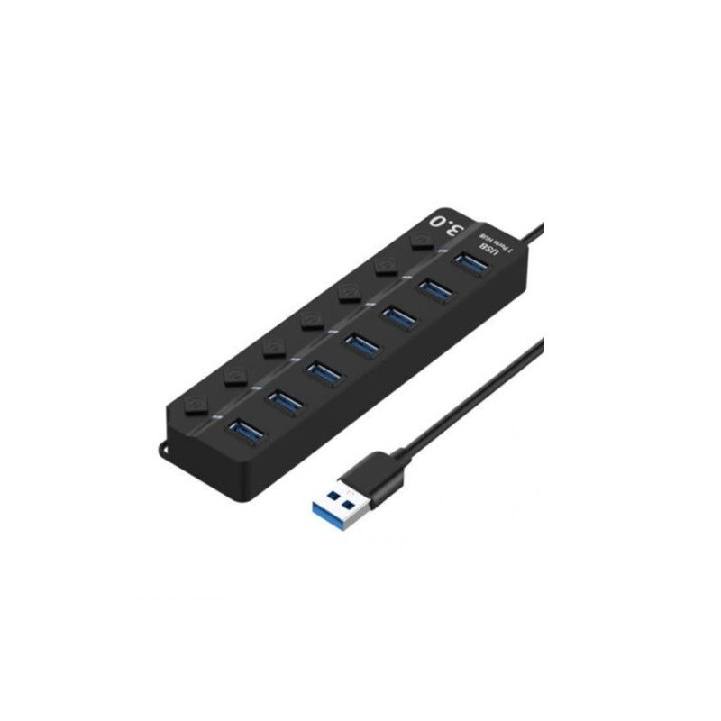 Aktywny Hub USB 3.0 - 7 portów z włącznikami oraz zasilaczem - sklep Kamami