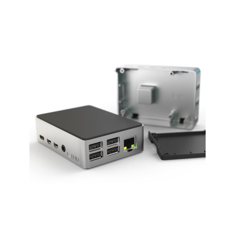 Aluminiowa obudowa FLIRC do Raspberry Pi 4 model B (czarno-srebrna ...