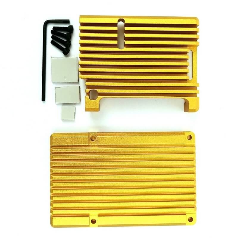 Heat sink case for Raspberry Pi 4 gold - Kamami on-line store